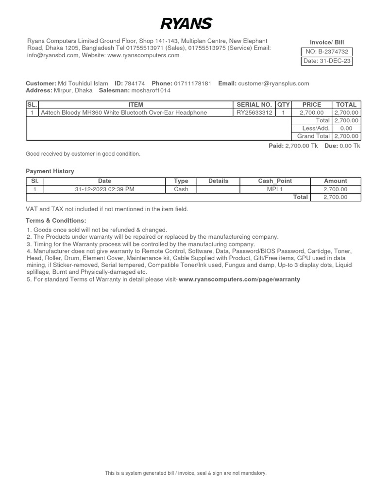 Good Received by Customer in Good Condition.: This Is A System ...