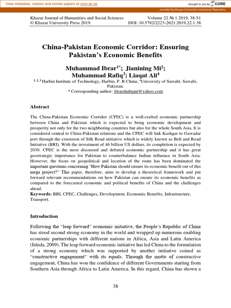 Cpec | PDF | Pakistan | China