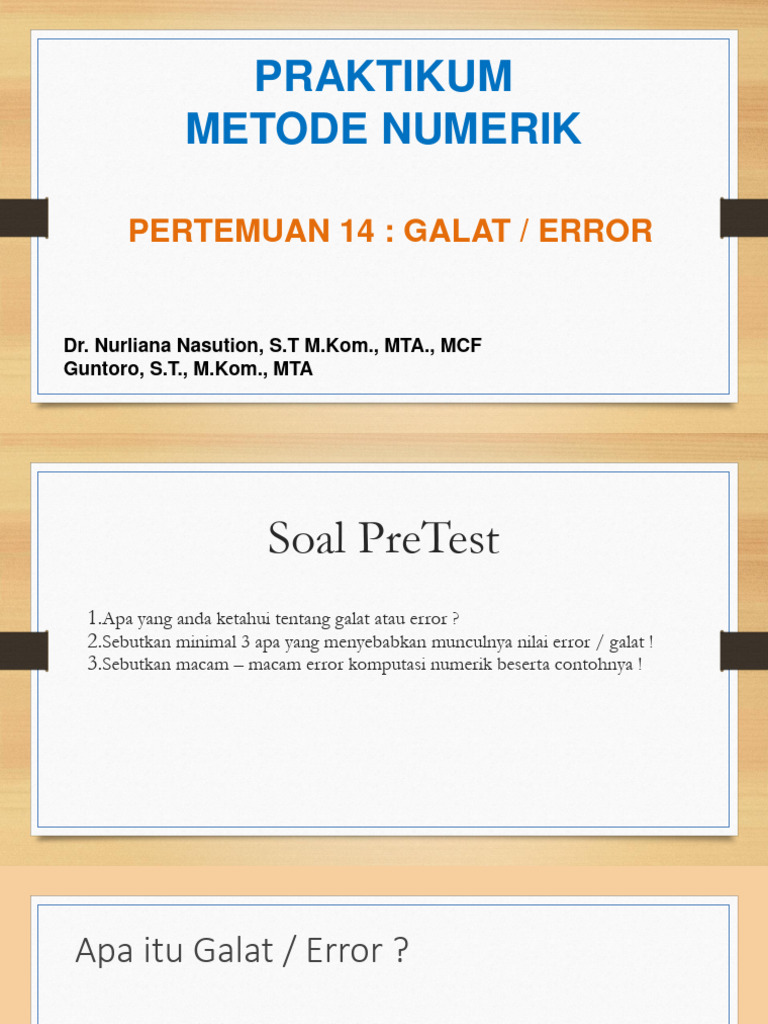 Analisis dan Penghitungan Galat Error | PDF