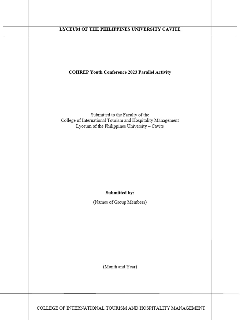 COHREP Youth Con Parallel Activity Template | PDF