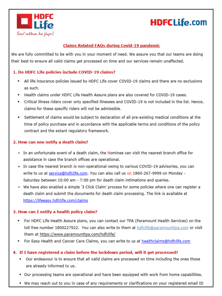 Claims FAQ 31st Mar - 20 | PDF