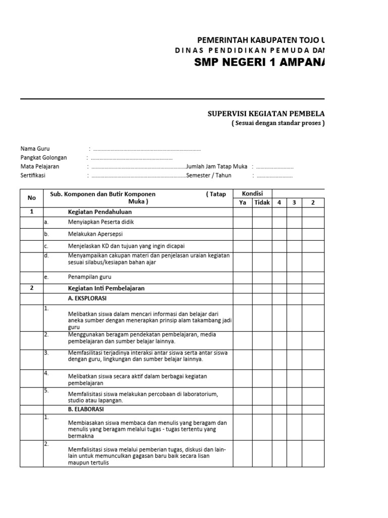 Supervisi Kegiatan Pembelajaran | PDF | Karier & Perkembangan