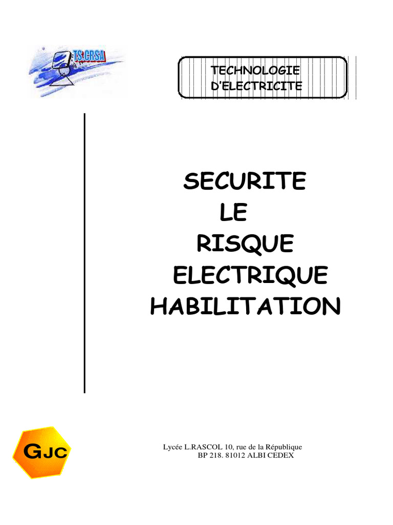 T1 Sécurité Le Risque Électrique Habilitation | PDF