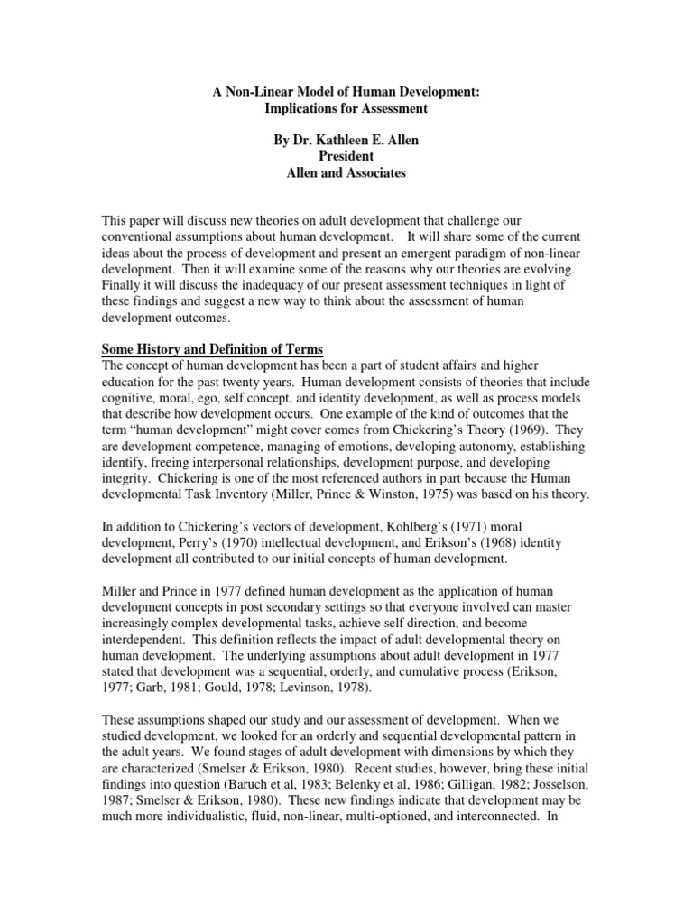 Non Linear Model of Student Development | PDF