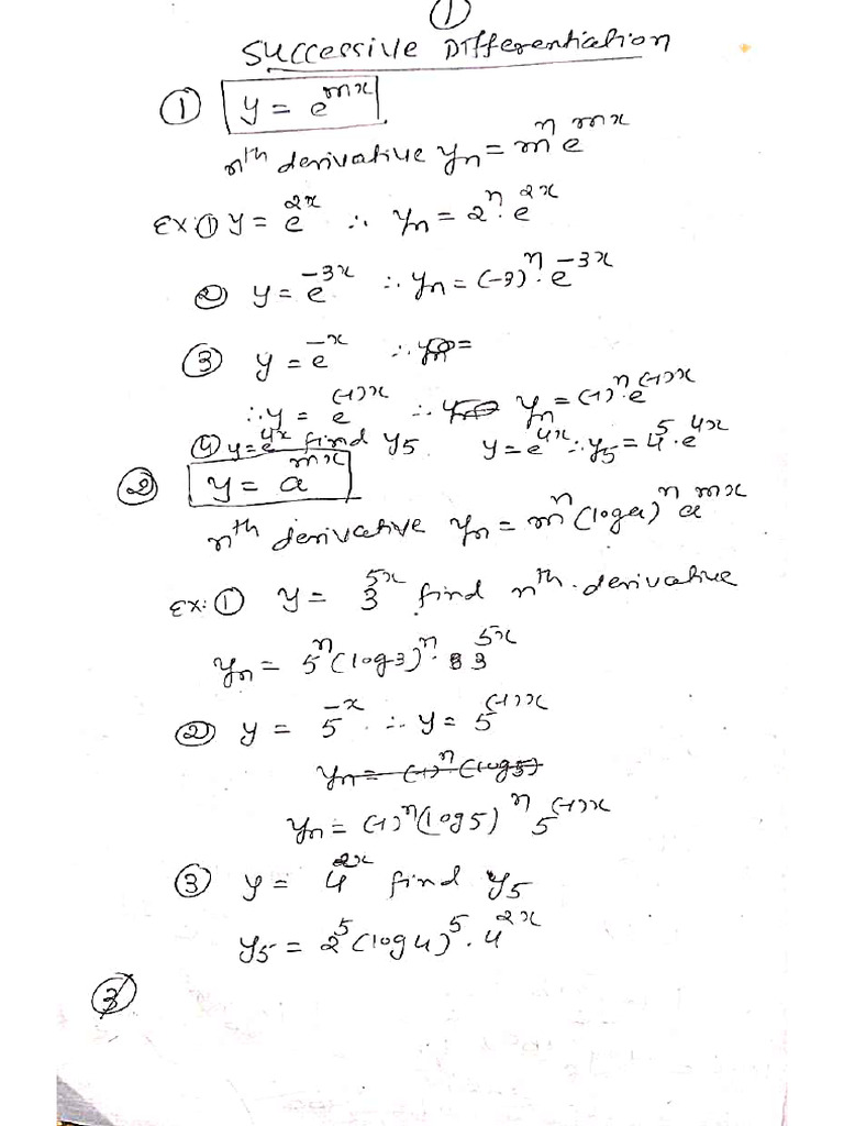 Successive Differentiation | PDF