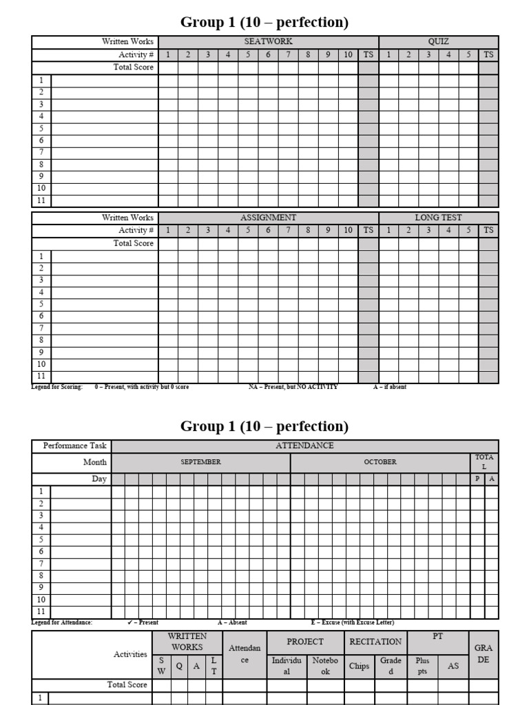 Student Performance Record Sheet | PDF
