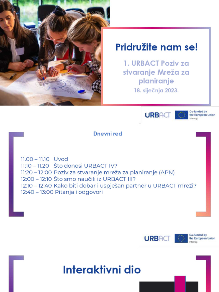 Prezentacija URBACT IV Infodan (2023) | PDF