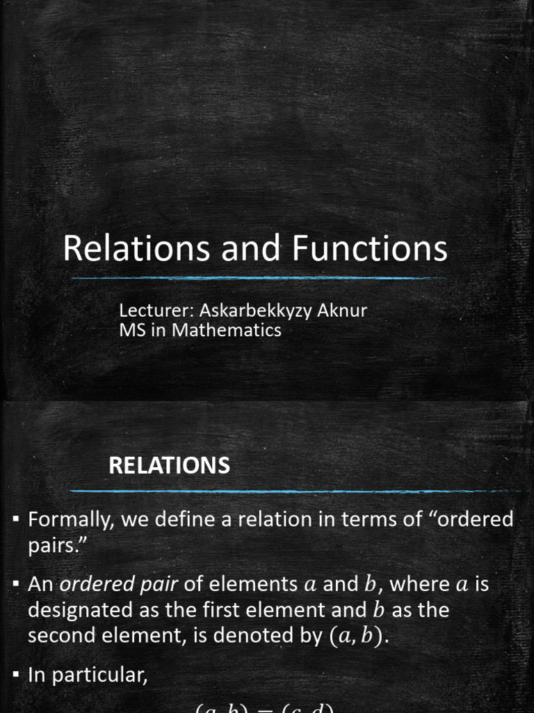 DS Lec2 Relations and Functions | PDF | Function (Mathematics) | Set (Mathematics)