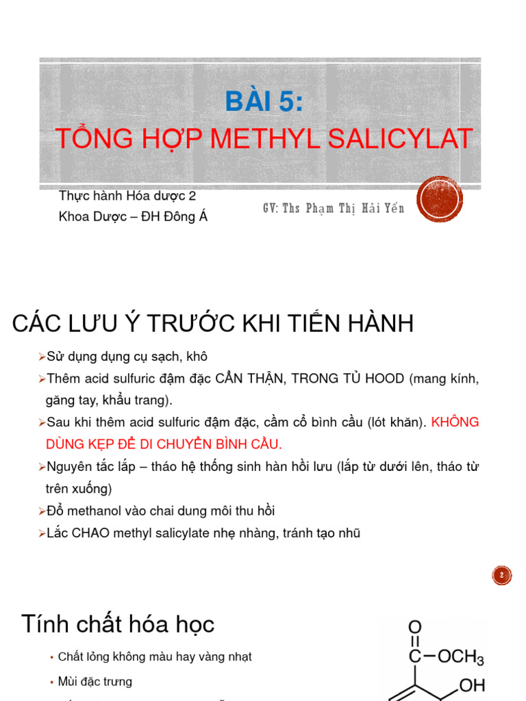 BÀI 5 - T NG H P Methyl Salicylat LT-1 | PDF
