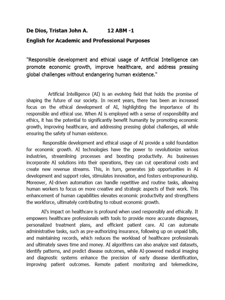 Position Paper (Is A.I A Threat To Humanity) | PDF | Artificial Intelligence | Intelligence (AI ...