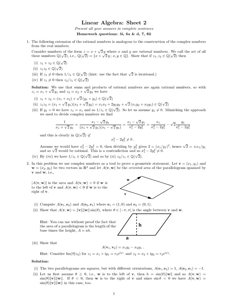 La Homework2 Solutions Pdf 