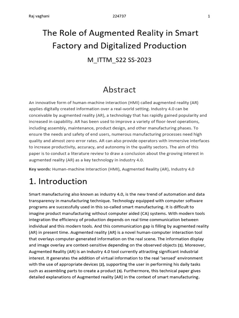 The Role of AR in SFDP | PDF