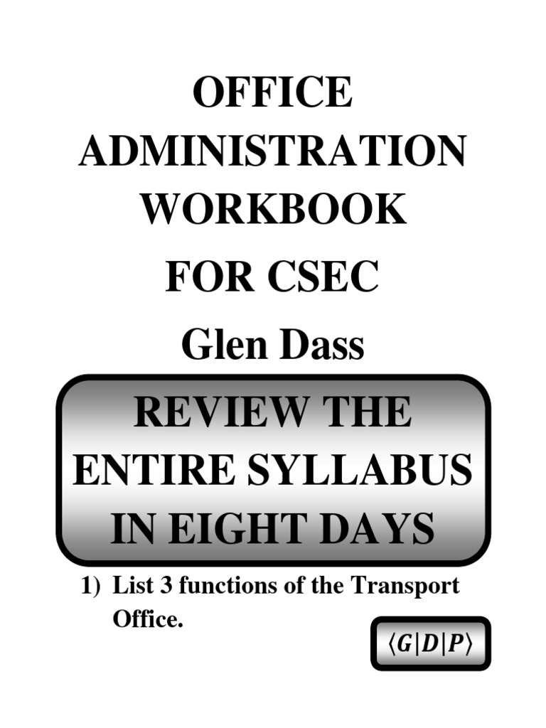 Office Administration Workbook For Csec | PDF