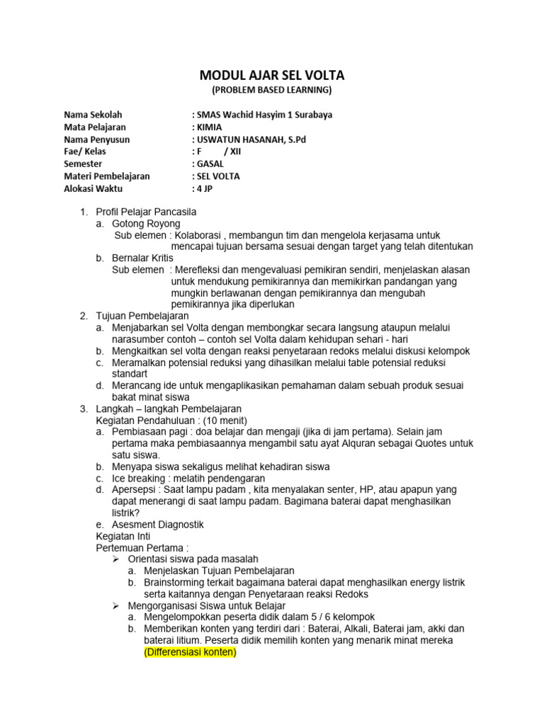 Modul PROJEK BASED LEARNING | PDF