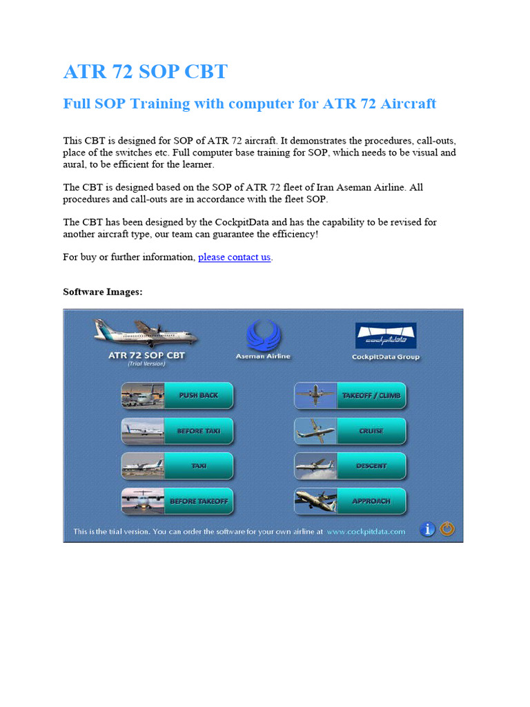 Atr 72 Sop CBT | PDF | Computers