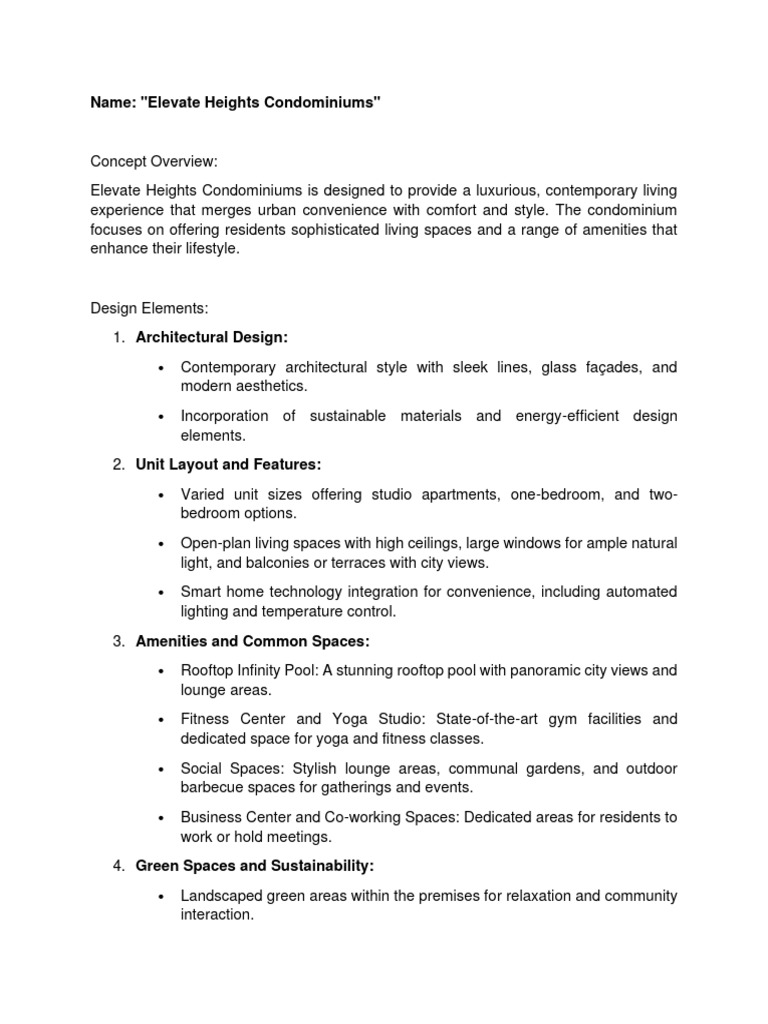 Design Concept For Condominium Files | PDF