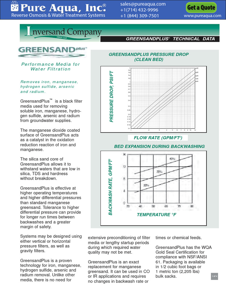 Clack Greensand Filtration Media | PDF
