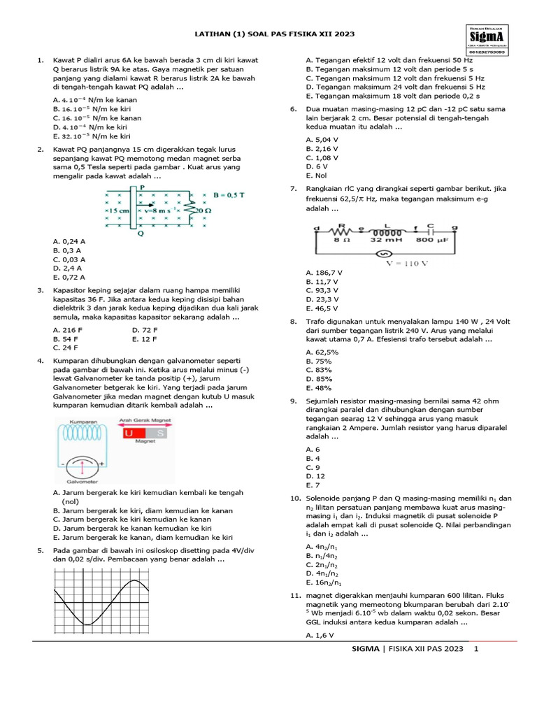 Pas Fisika Xii 2023 | PDF