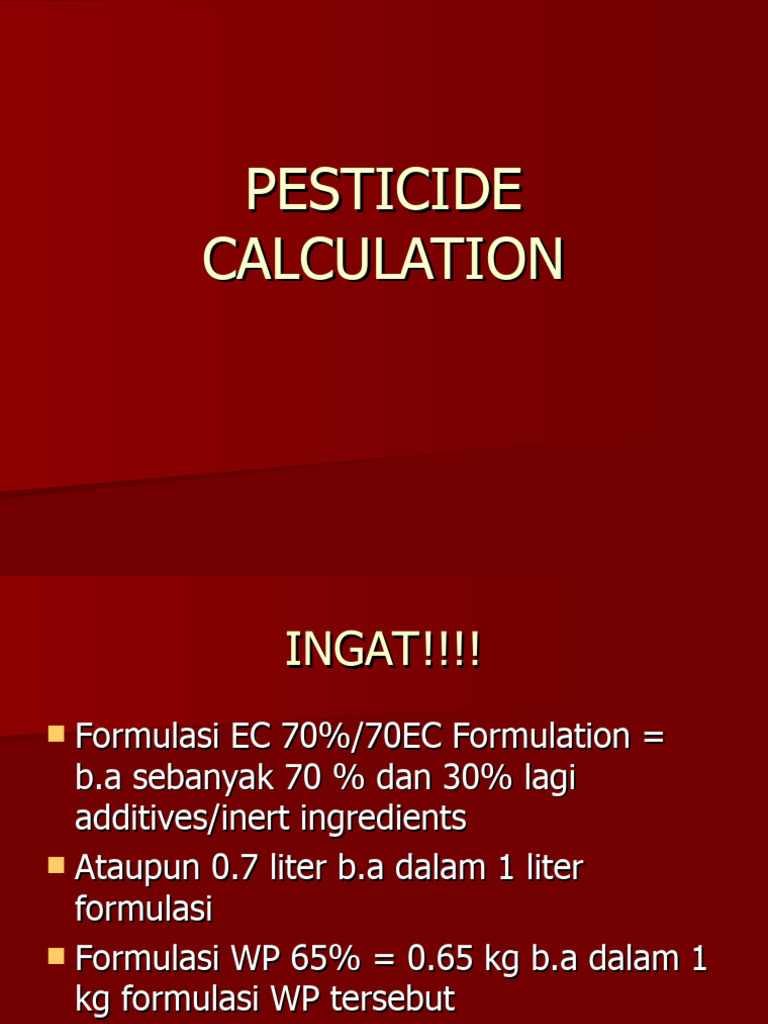 PESTICIDE+CALCULATION[1]-1 | PDF