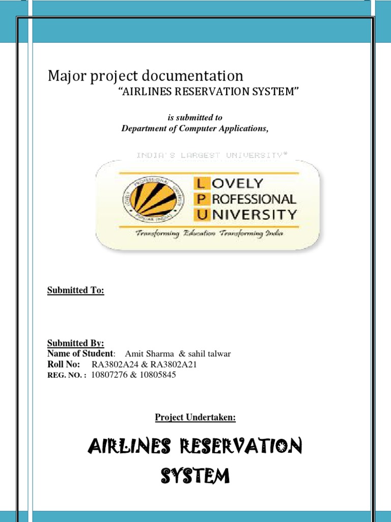 Airline Reservation System Project Report | PDF | Software Testing ...