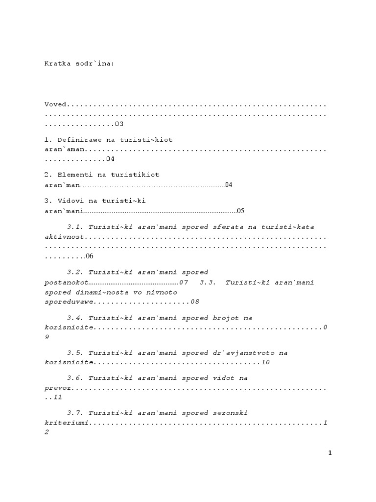 Turisticki Aranzmani | PDF