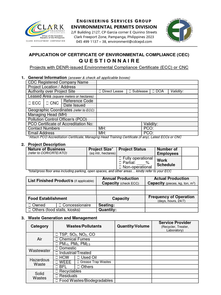 EPD Form 17 CEC Application Form For ECC & CNC Companies - 02.15.2023 ...