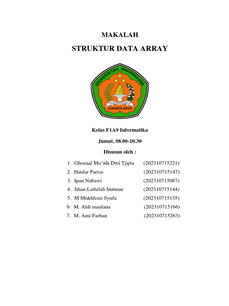 Struktur Data Array dalam Pemrograman | PDF