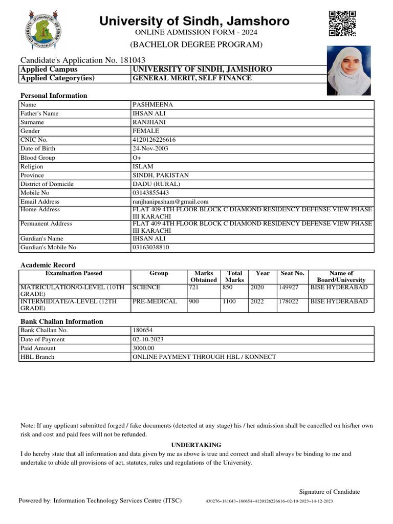 Application Form 181043 | PDF