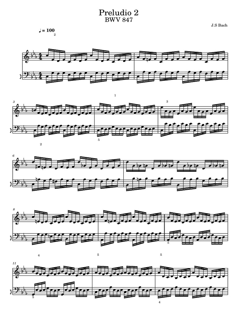 Preludio II BWV BACH | Download Free PDF | Johann Sebastian Bach ...