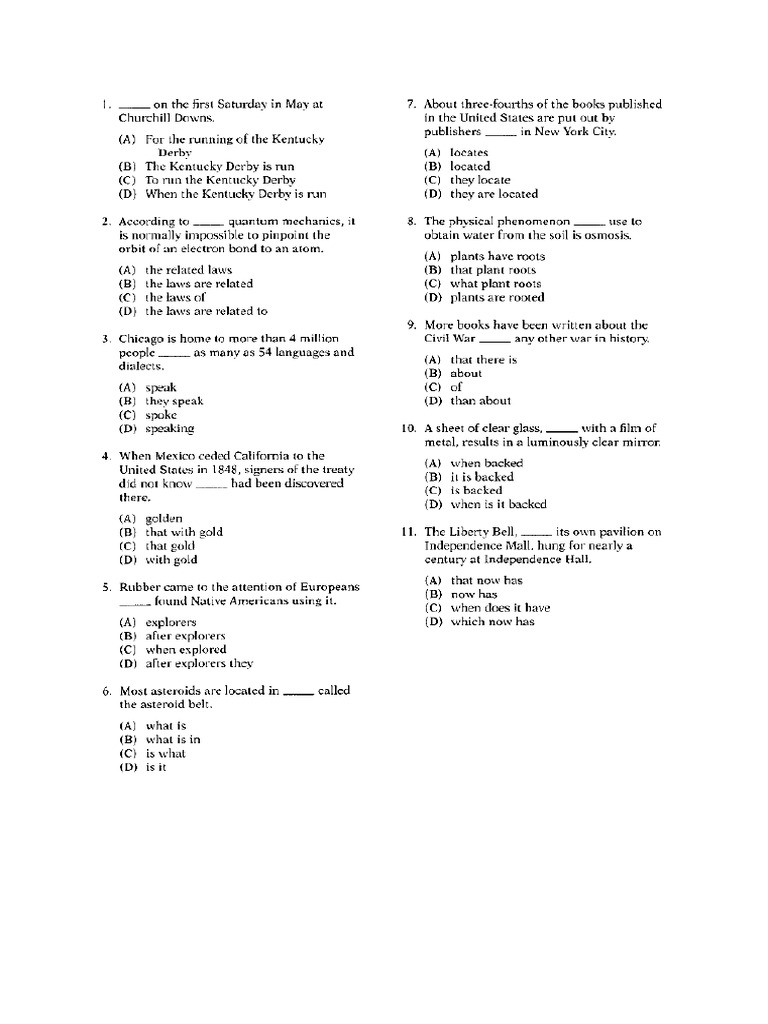 40 Soal TOEFL Structure - Intro Long CT3 | PDF