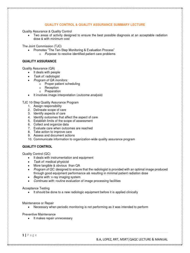 Quality Assurance Quality Control Laboratory Manual | PDF