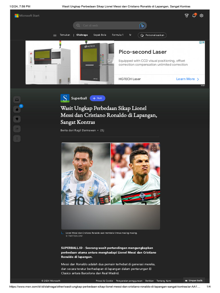 Wasit Ungkap Perbedaan Sikap Lionel Messi Dan Cristiano Ronaldo Di ... Wasit Ungkap Perbedaan Sikap Lionel Messi Dan Cristiano Ronaldo Di ...