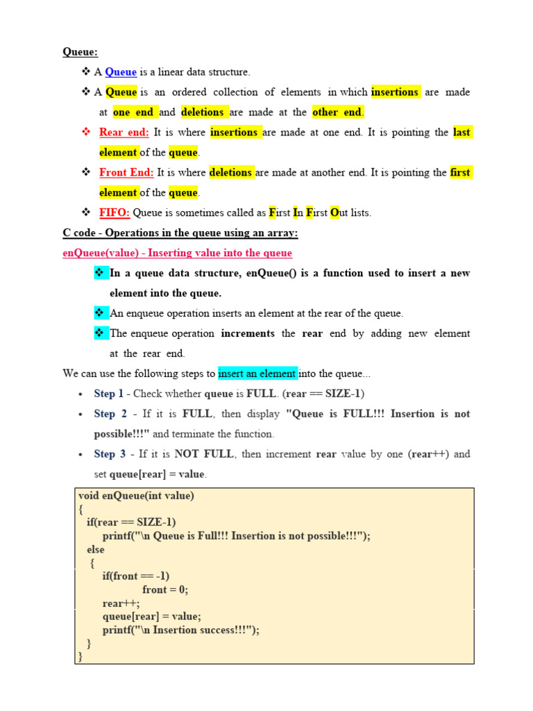Bcs304 Data Pdf Queue Abstract Data Type Computing