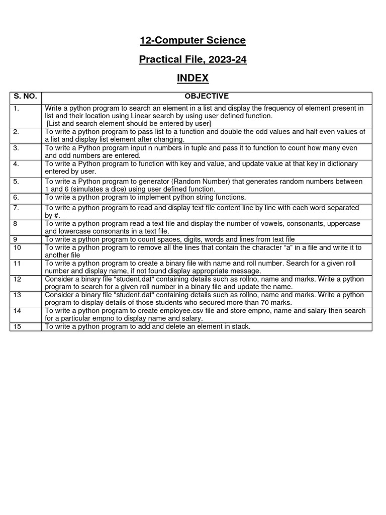 Xii Cs Practical File kv2 2023-24 | PDF | My Sql | Table (Database)