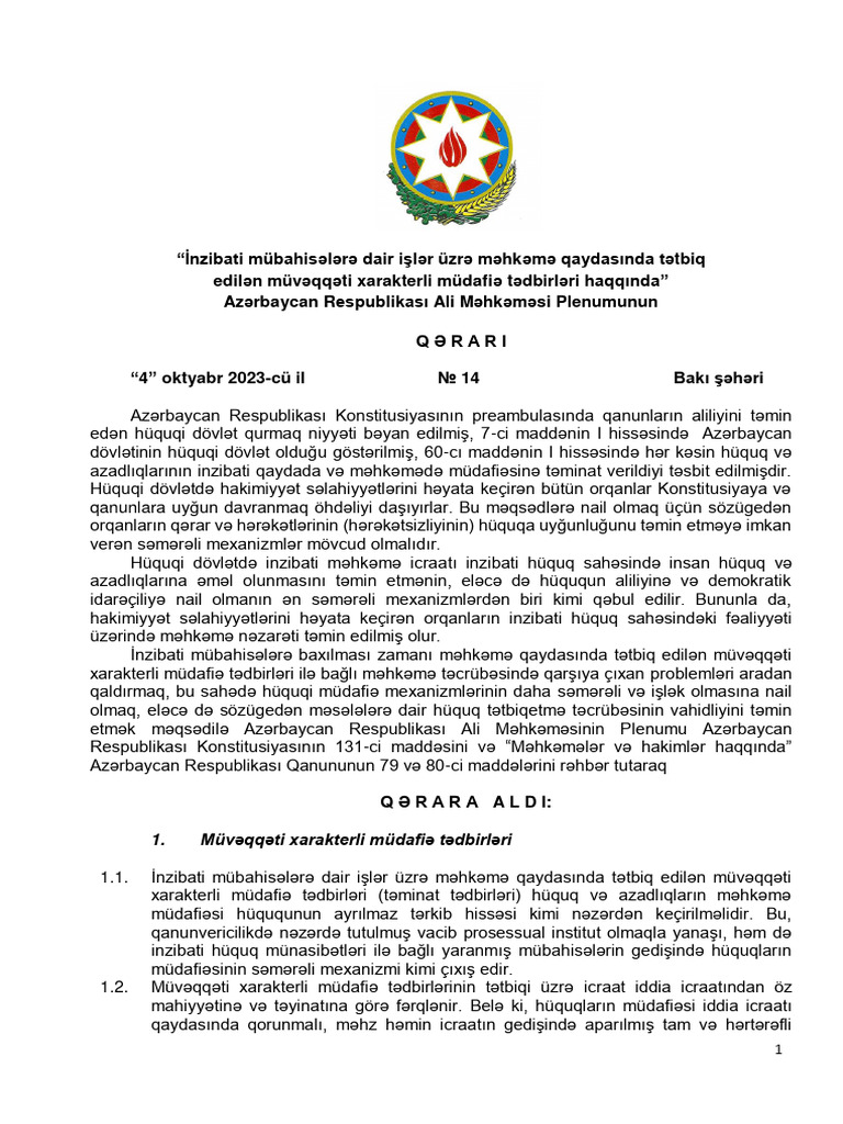 Plenum Qerari Xeqani Muellim | PDF