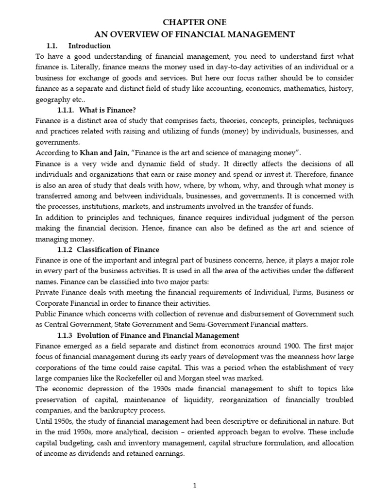 FM Chapter - 1 Final | PDF | Financial Capital | Investing