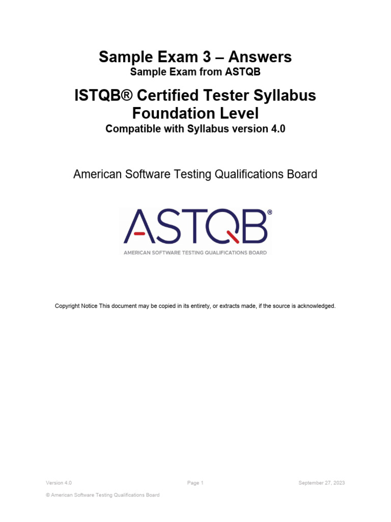 CTFL 4.0 Sample Exam3 2 Answers | PDF