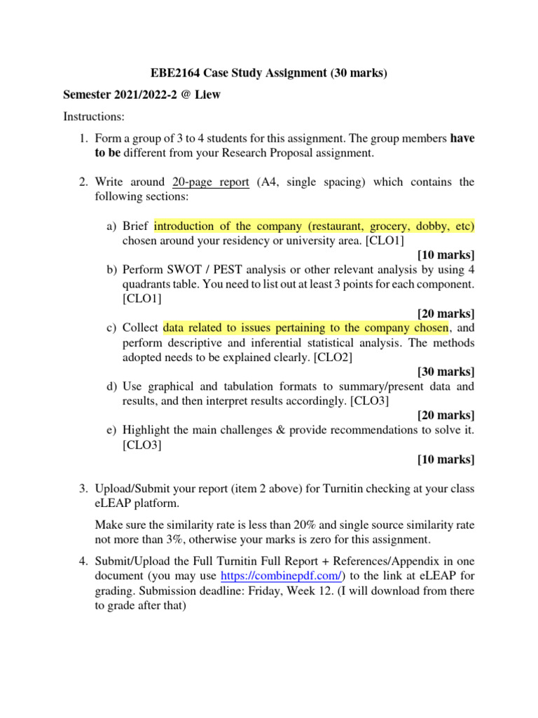 EBE2164 Case Study Assignment | PDF | Data | Applied Mathematics