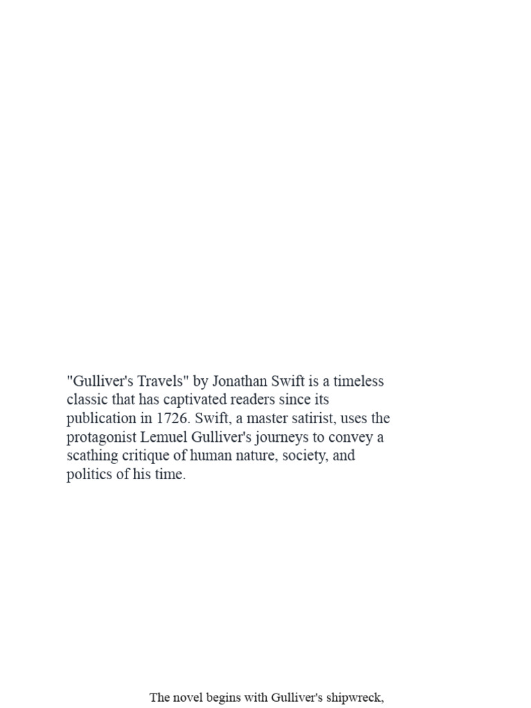 Gulliver's Travels: A Satirical Review | PDF
