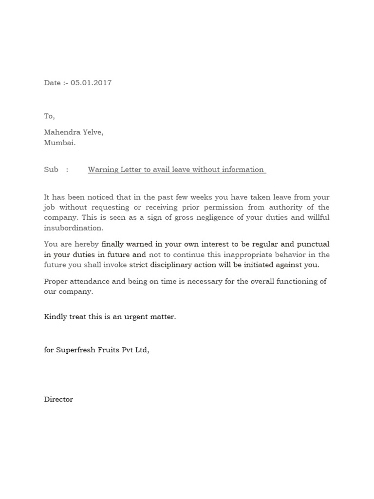 Warning Letter - Mahendra | PDF
