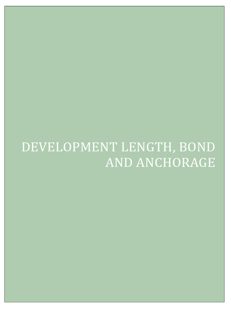 Development Length, Bond and Anchorage | PDF
