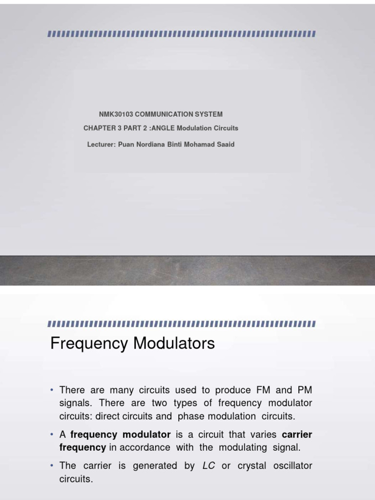 Chapter 3 Part 2 Angle Modulation Circuits | PDF