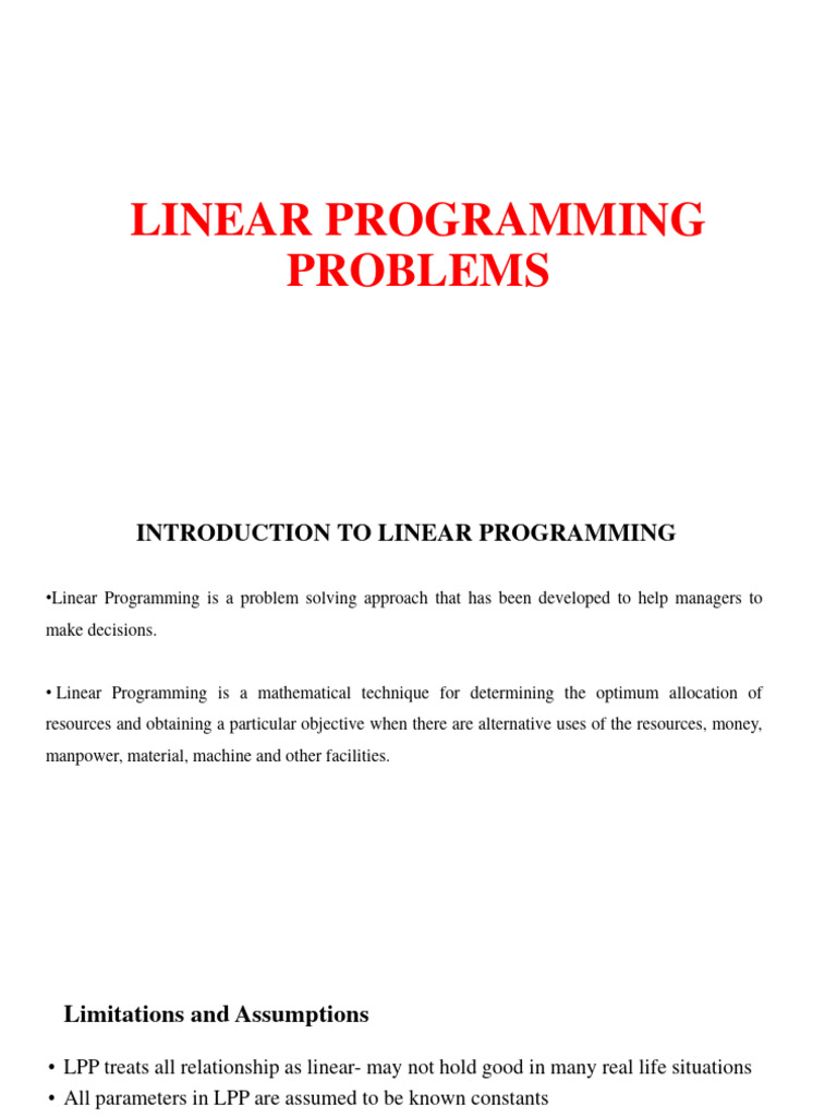 2.1.LPP Formulation | PDF | Mathematical Optimization | Linear Programming