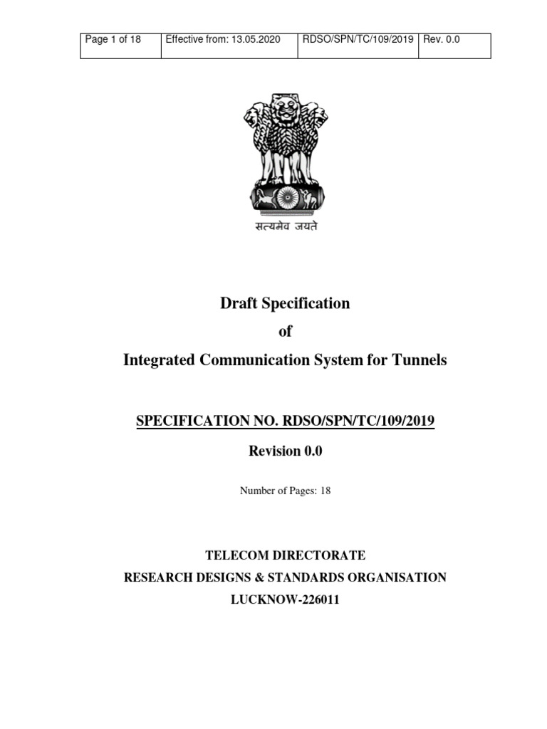 Final Specification For Tunnel Communication | PDF