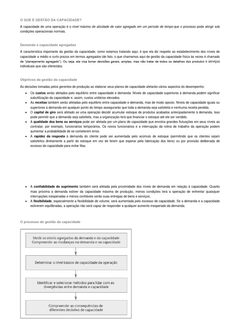 Pensando em Gestão Da Capacidade Produtiva | PDF | Demanda | Tempo