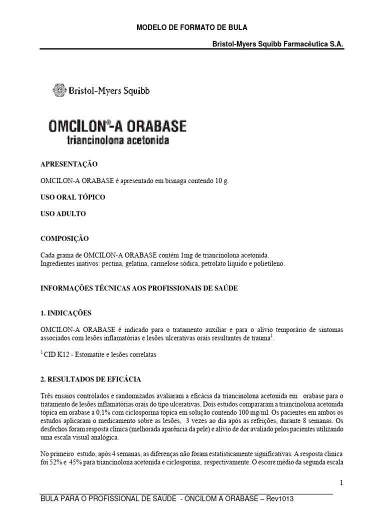 Bula de Omcilon-A Orabase | PDF