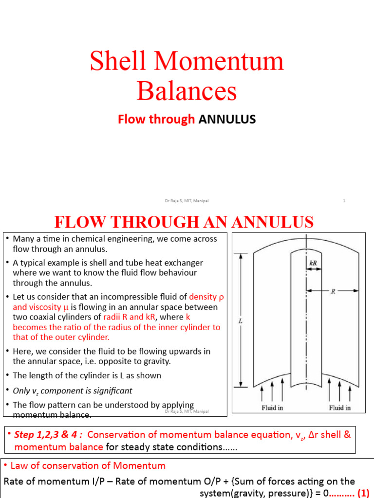 Shell Balance Flow Thro Annulus UPDATED | PDF