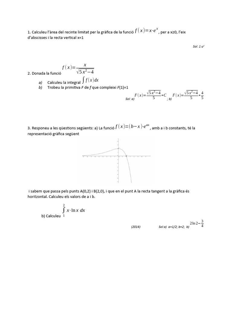 3 Exercicis Integrals | PDF