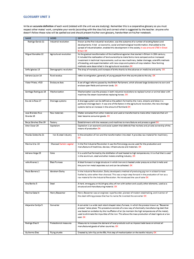 4ºE Glossary Unit 4 | PDF