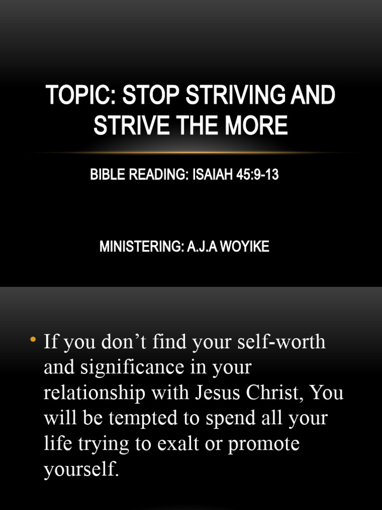 Stop Striving and Strive The More | PDF